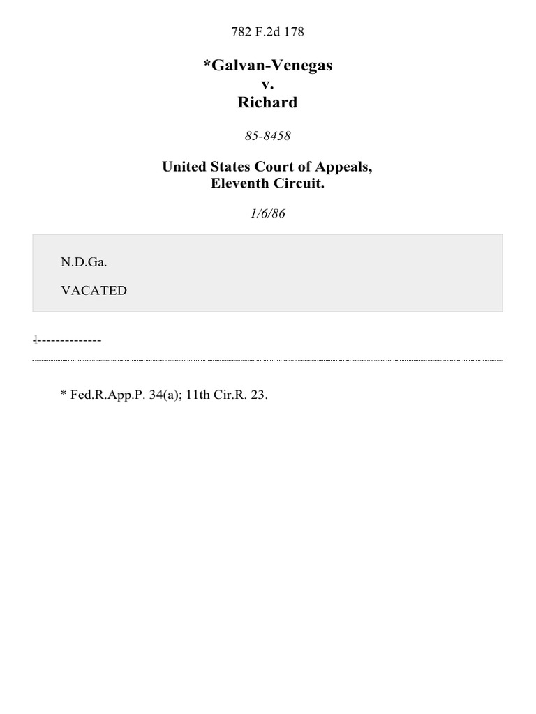 Galvan-Venegas v. Richard, 782 F.2d 178, 11th Cir. (1986) | PDF