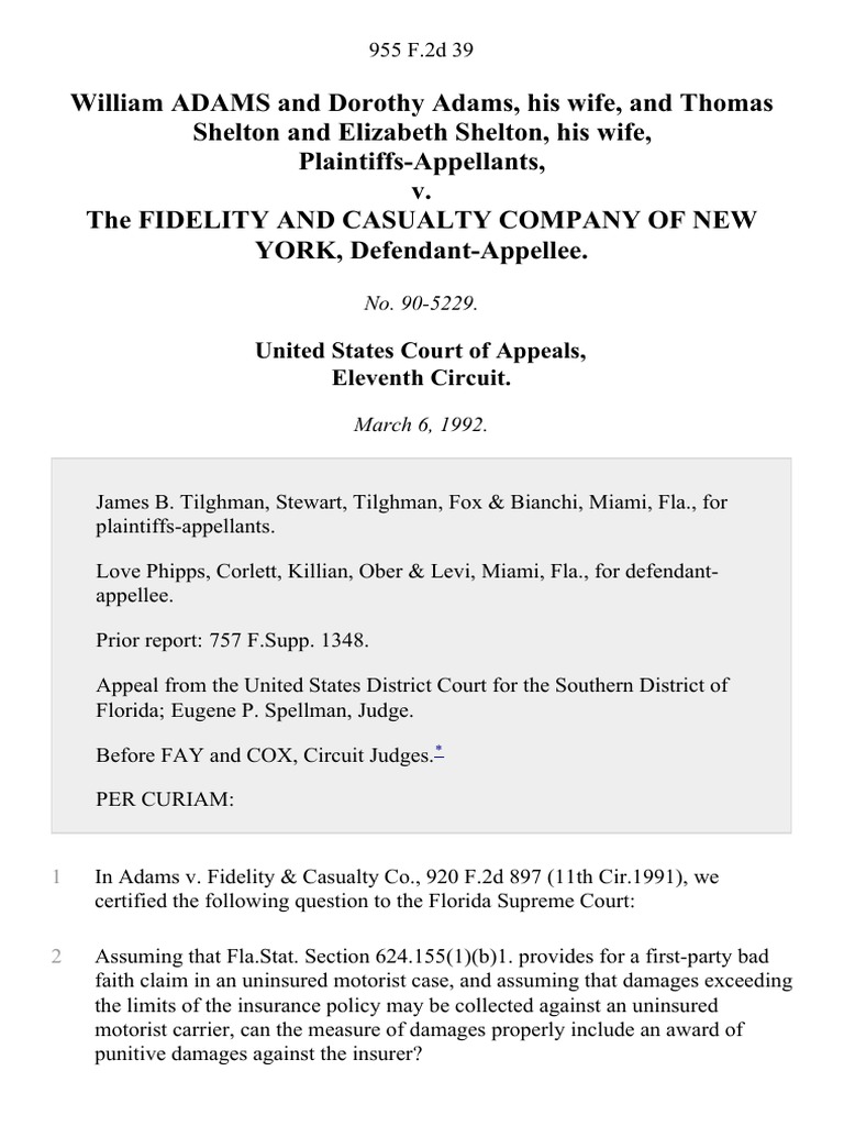 William Adams and Dorothy Adams, His Wife, and Thomas Shelton and ...