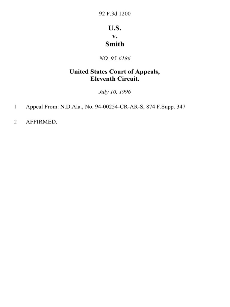 United States v. Smith, 92 F.3d 1200, 11th Cir. (1996) | PDF
