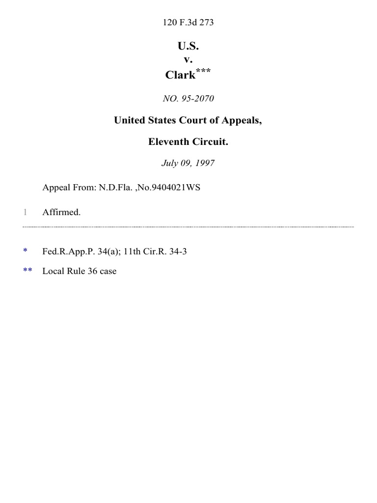 United States v. Clark, 120 F.3d 273, 11th Cir. (1997) | PDF