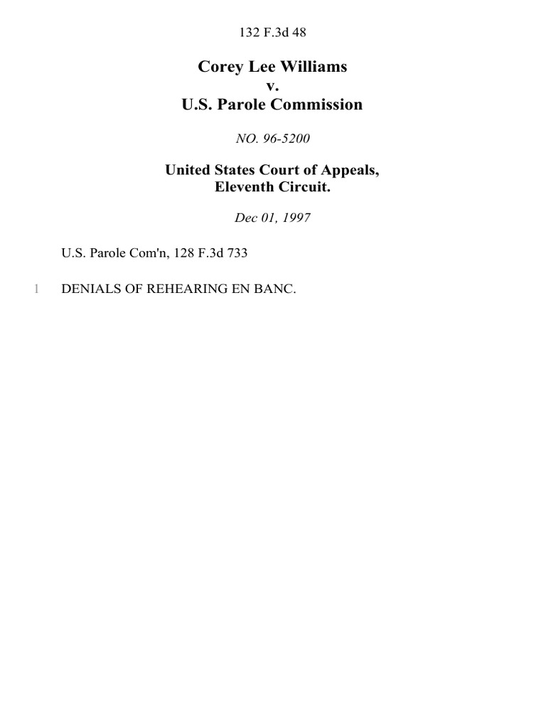Williams v. U.S. Parole Commission Case Summary | PDF | Politics ...