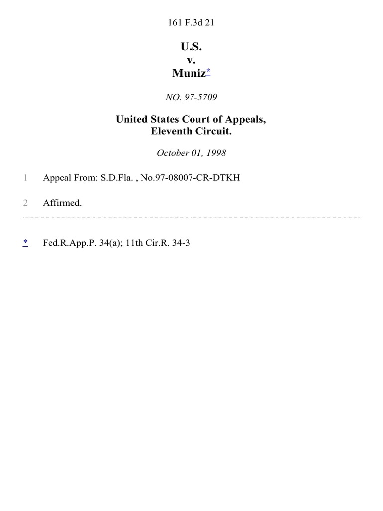 U.S. v. Muniz Appeal Decision | PDF | Law