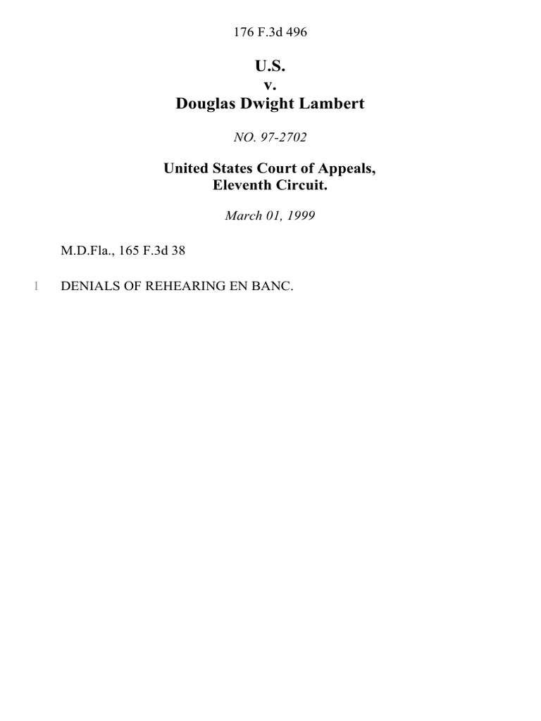 United States v. Douglas Dwight Lambert, 176 F.3d 496, 11th Cir. (1999 ...