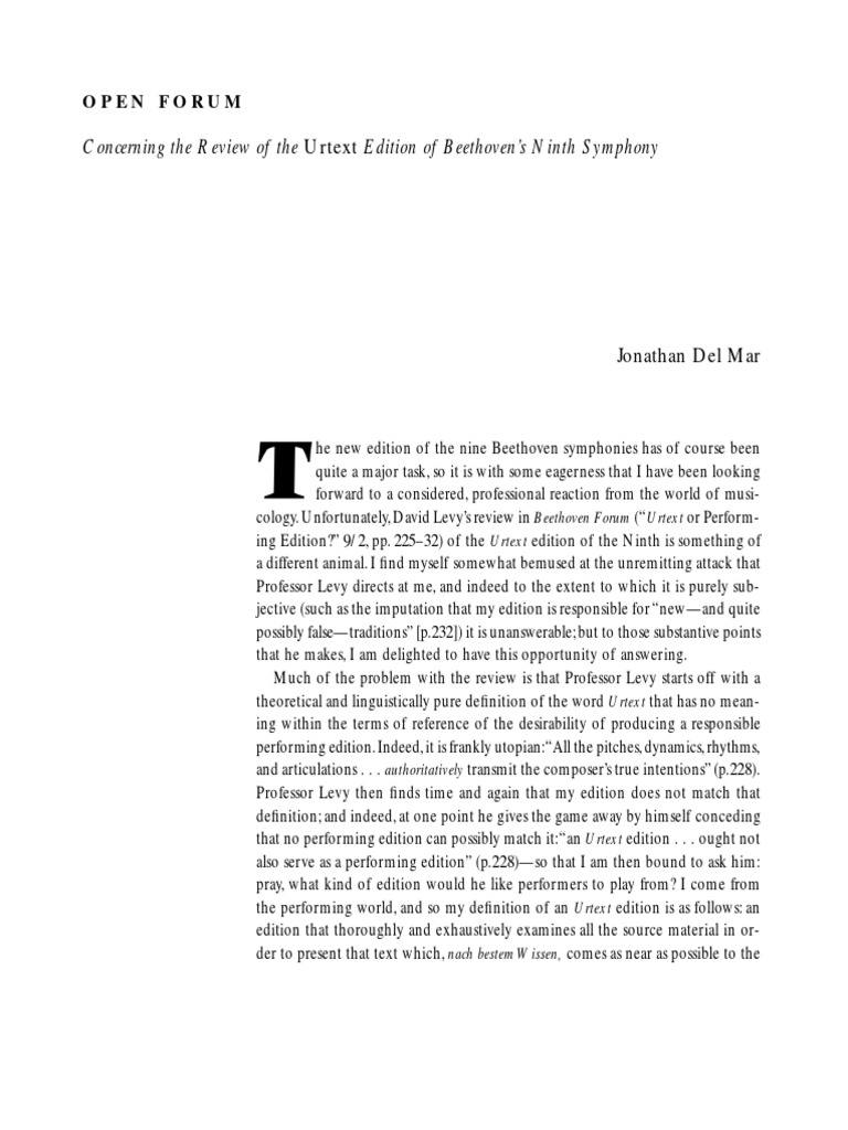 Jonathan Del Mar - Beethoven 9 | PDF | Tempo | Symphony No. 5 (Beethoven)