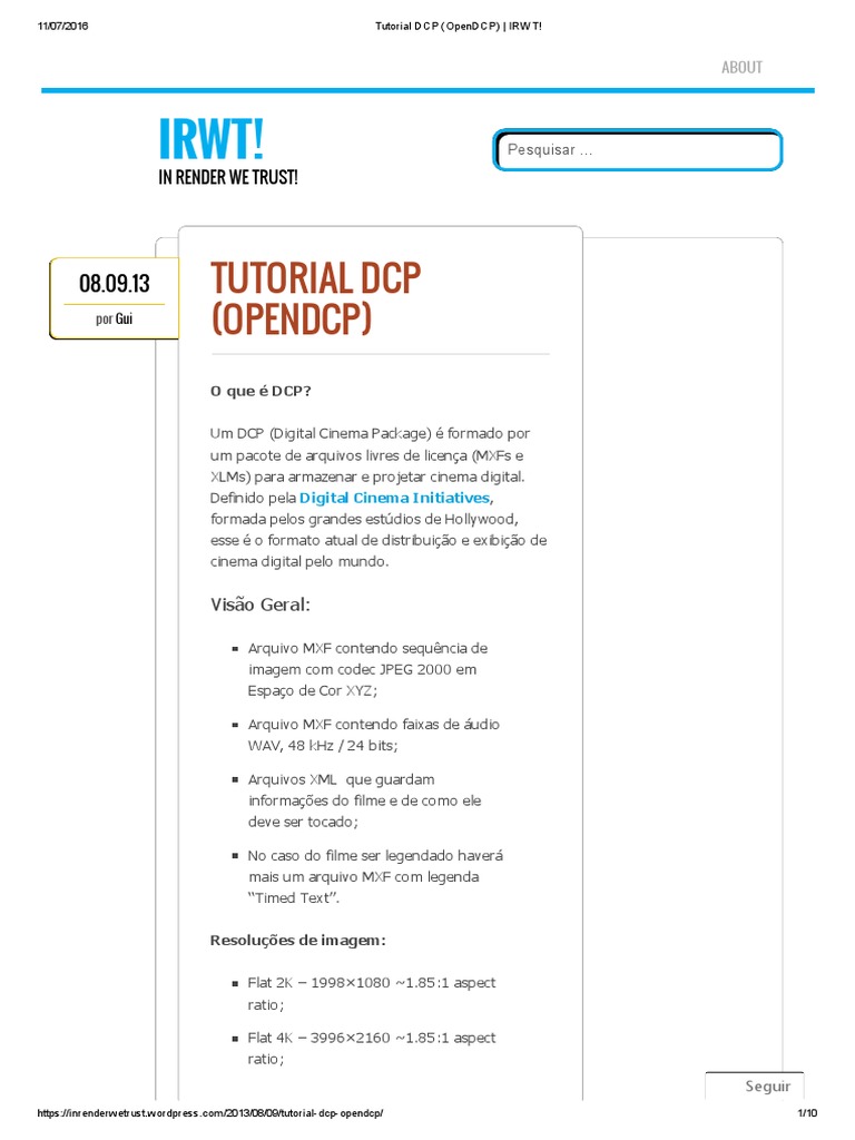 Tutorial DCP Completo (OpenDCP) | PDF | Linux | Tecnologia digital