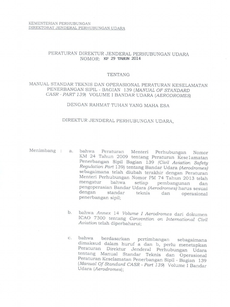 DG Decree Nu. KP 29 Year 2014 Manual of Operational and Technical ...