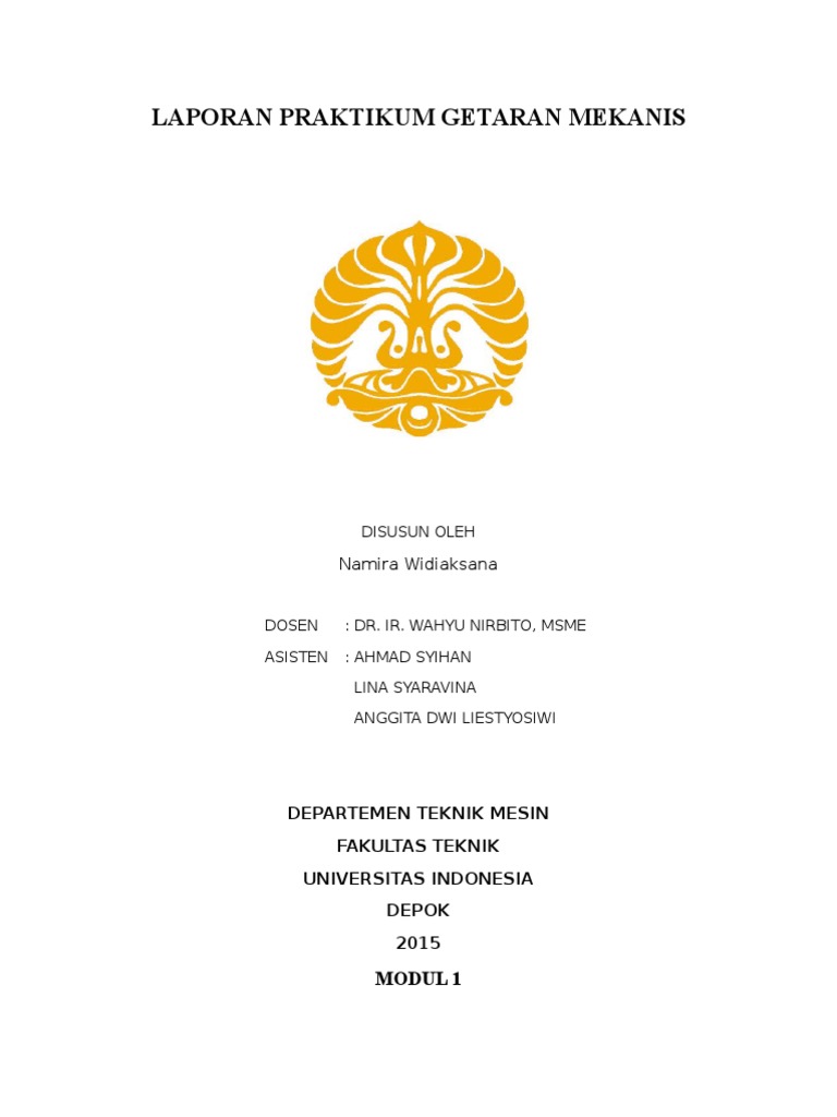 Laporan Praktikum Getaran Mekanis | PDF Laporan Praktikum Getaran Mekanis | PDF