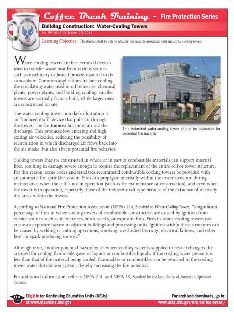 Water-Cooling Tower Fire Hazards | PDF | Fires | Fire Sprinkler System