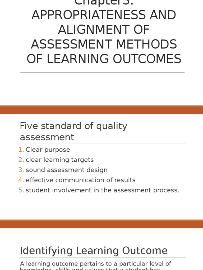 Assessing Learning: An Analysis of Assessment Methods, Taxonomies of ...