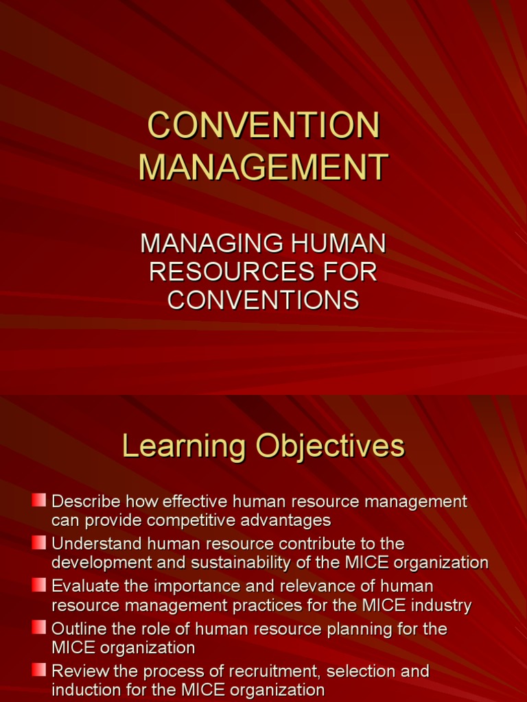 Convention Management - Managing Human Resource | PDF | Human Resource ...