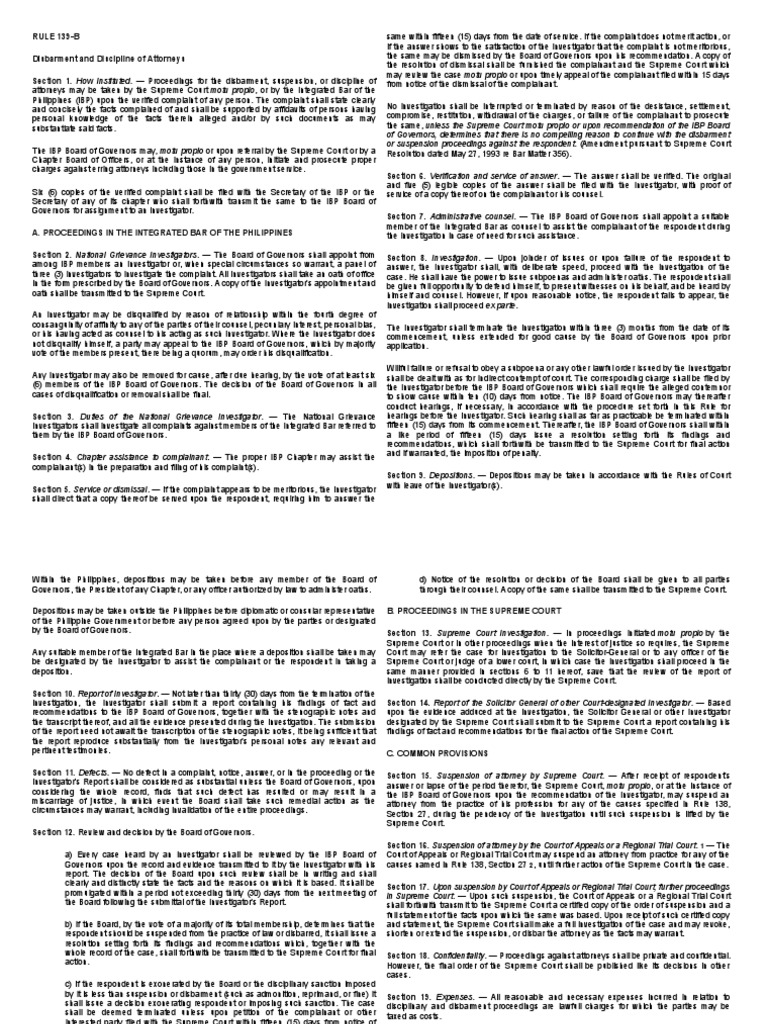 Rule 139-B | PDF | Disbarment | Deposition (Law)