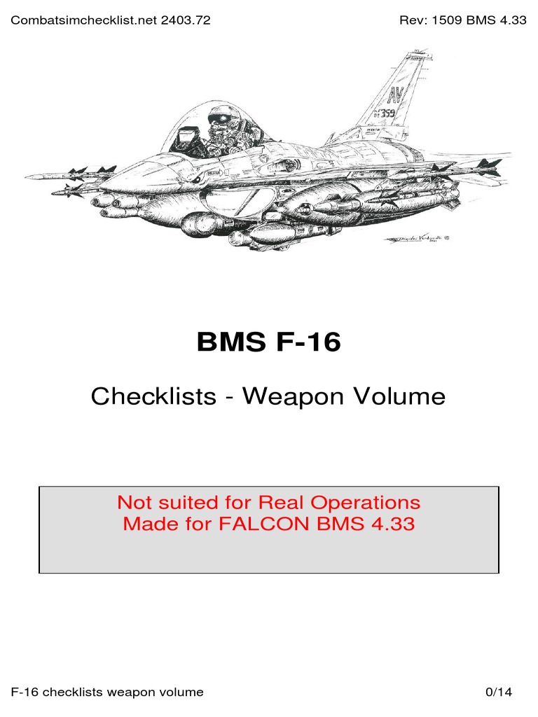 Weapons Checklists | General Dynamics F 16 Fighting Falcon | Military ...