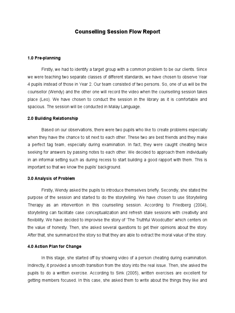 Counseling Stages Report | PDF | Storytelling | Psychology