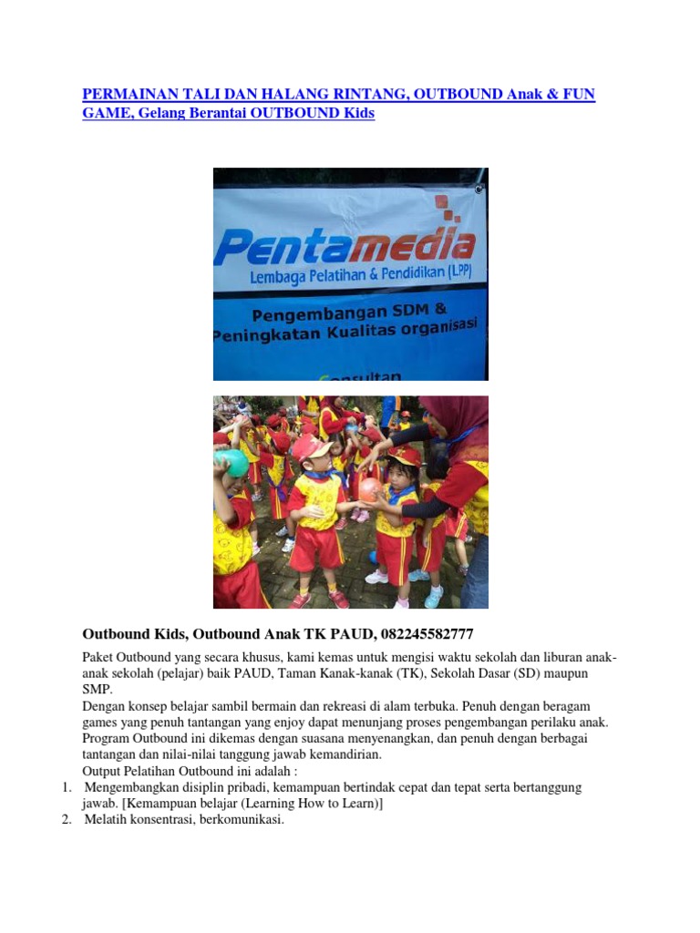 PERMAINAN TALI DAN HALANG RINTANG, OUTBOUND Anak & FUN GAME, Gelang ...