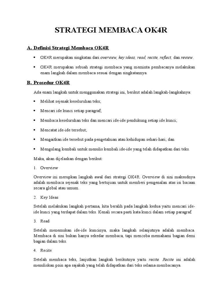 Strategi Membaca Ok4r | PDF
