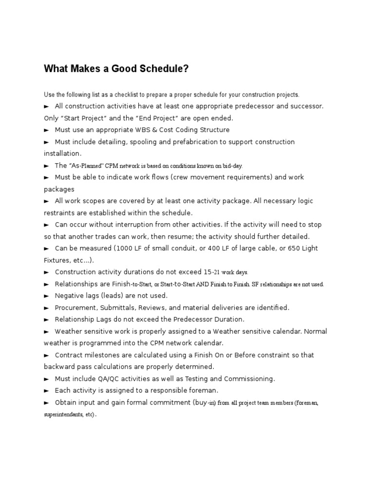 Schedule Levels | PDF | General Contractor | Engineering