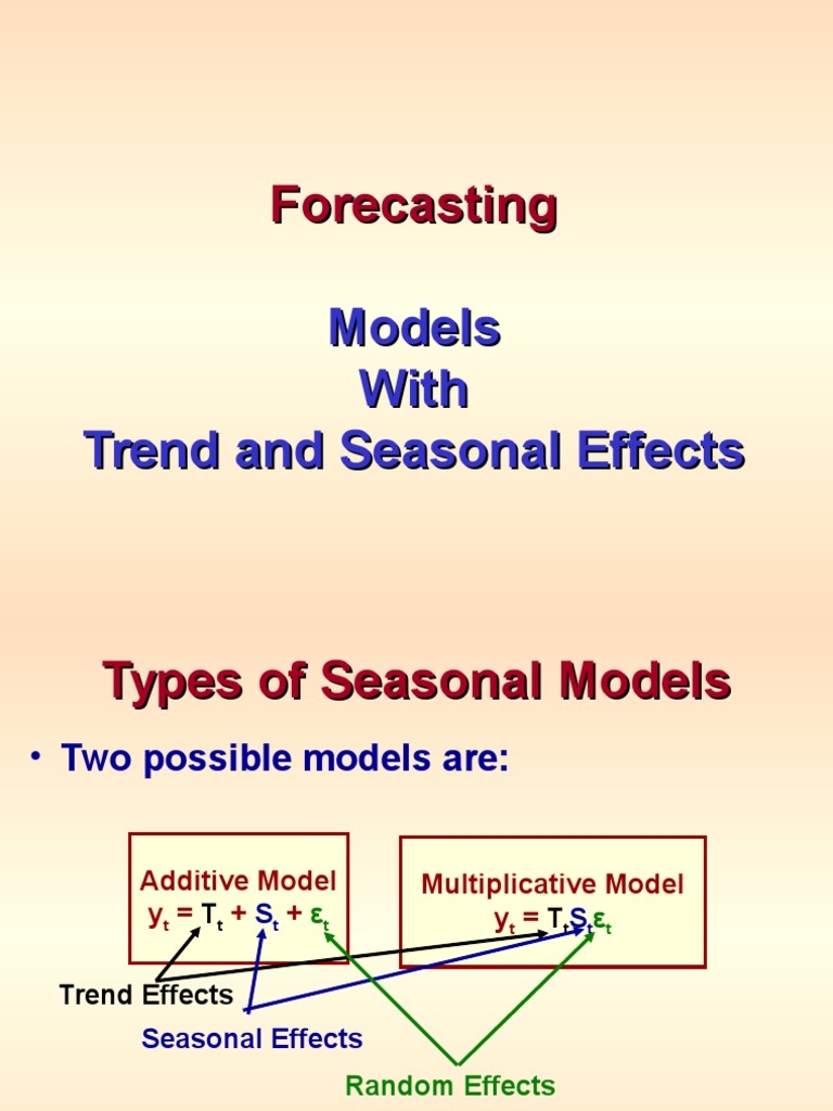 Forecasting Seasonal Models Pdf Seasonality Time Series