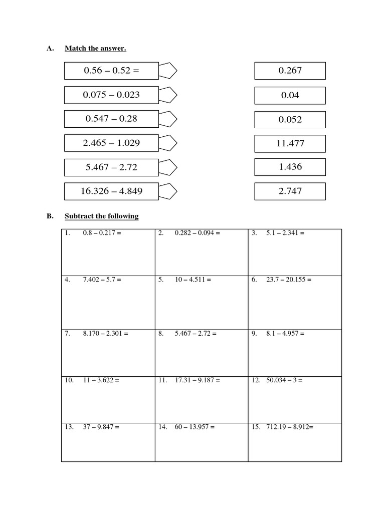 Addition and Subtraction | PDF