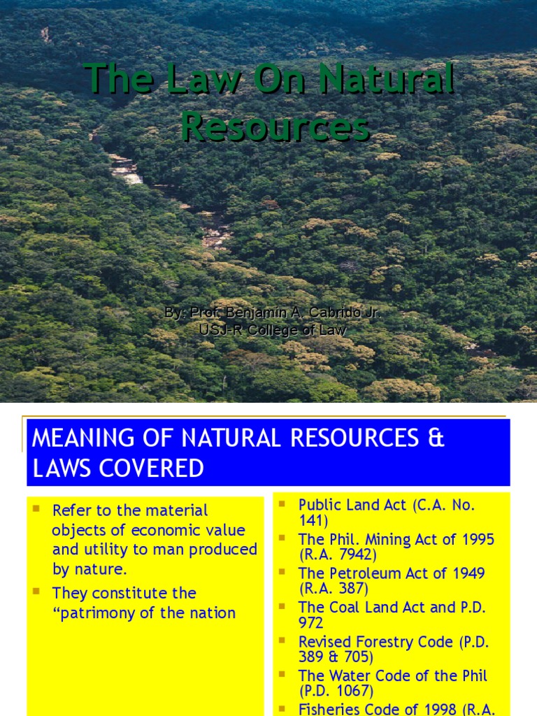 The Law On Natural Resources | PDF | Territorial Waters | Lease