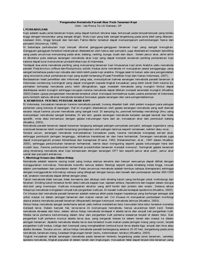 Pengenalan Nematoda Parasit Akar | PDF