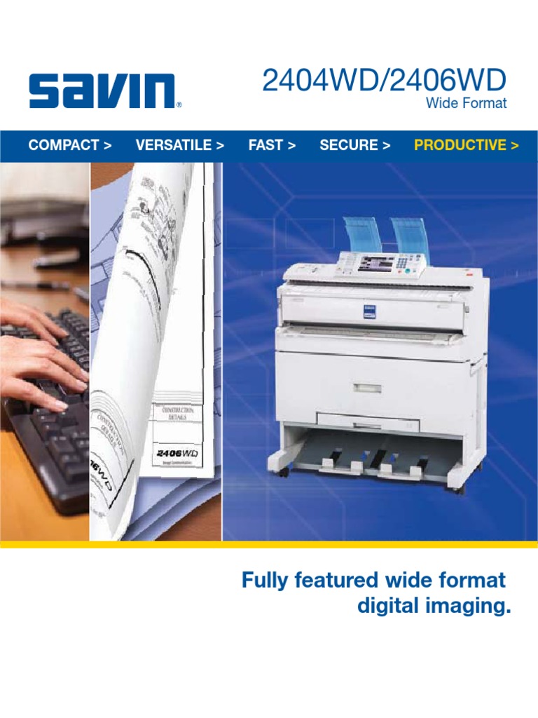 Savin 2404WD Wide Format | PDF | Image Scanner | Personal Computers
