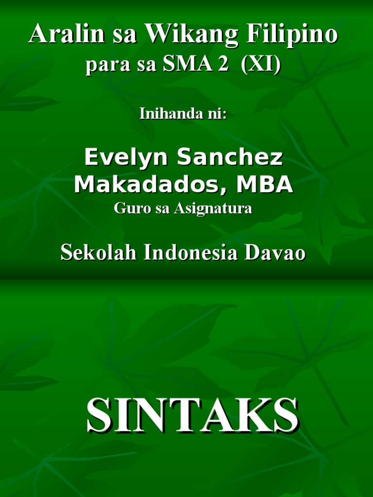 Sintaks SMA2 | PDF