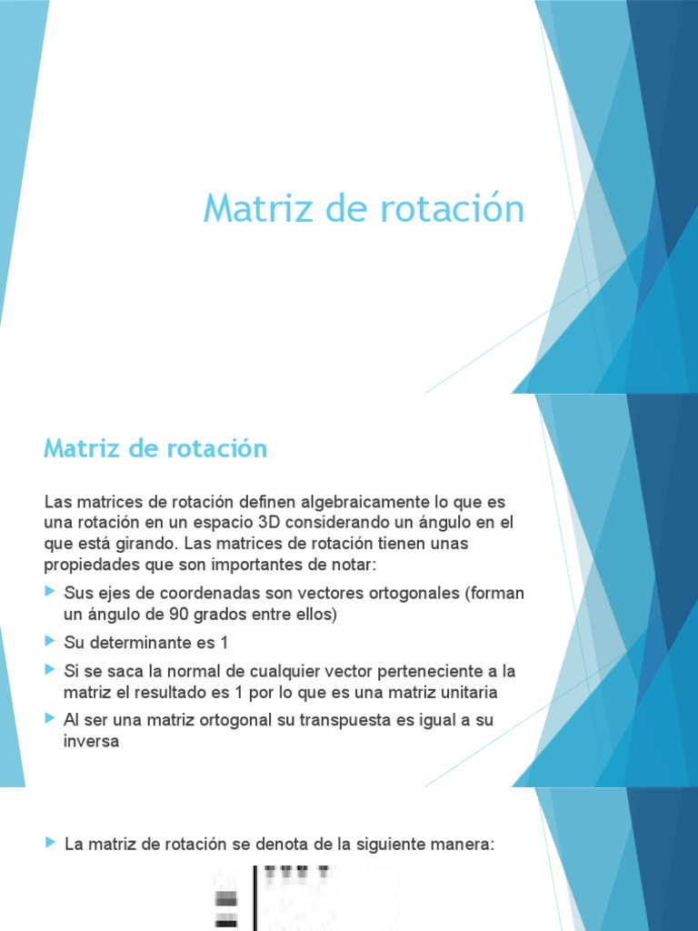 Matriz de Rotación | PDF | Rotación | Matriz (Matemáticas)