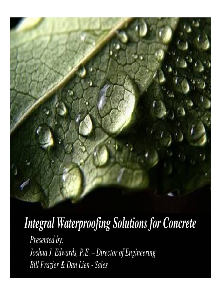 Hycrete - Integral Waterproofing | PDF | Concrete | Waste