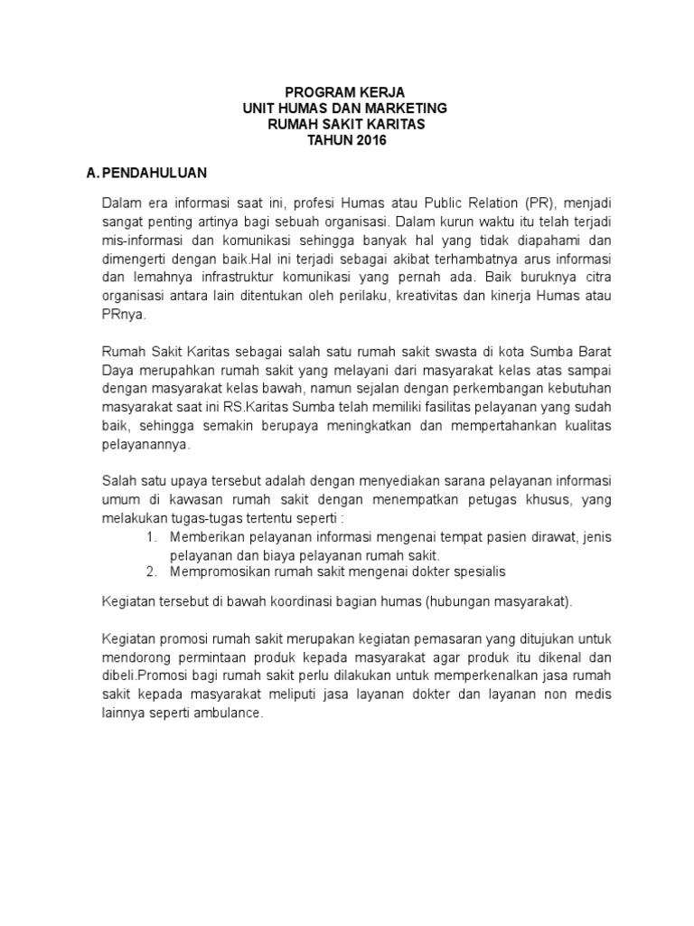 Program Kerja Humas | PDF