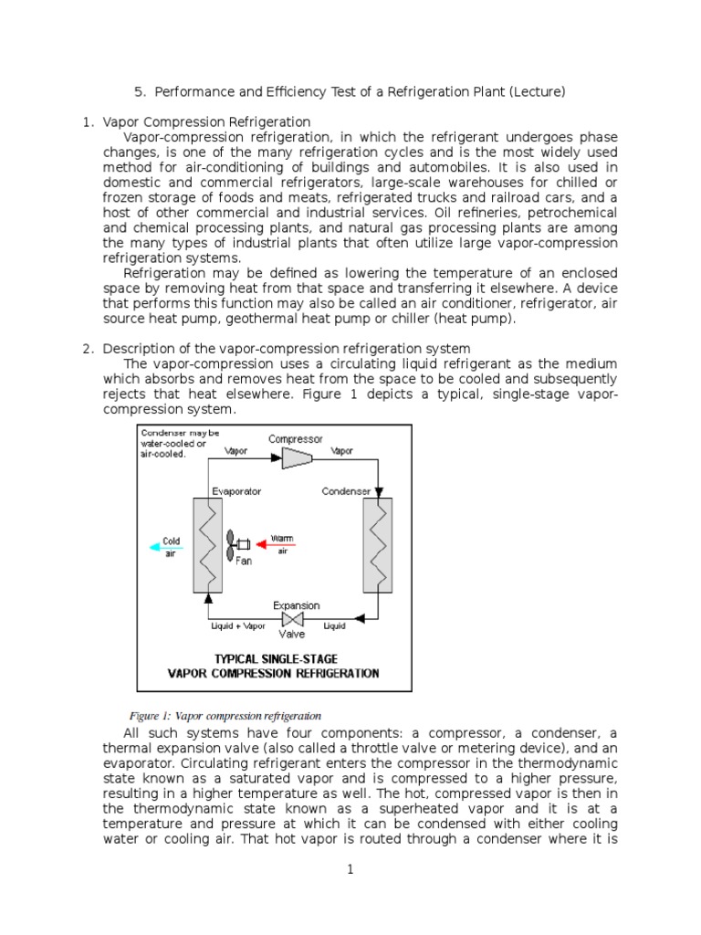 Performance and Efficiency Test of A Refrigeration Plant (Lecture ...