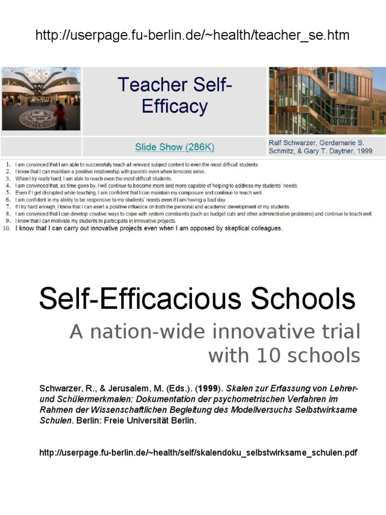 Teacher Self Efficacy | PDF | Occupational Burnout | Self Efficacy
