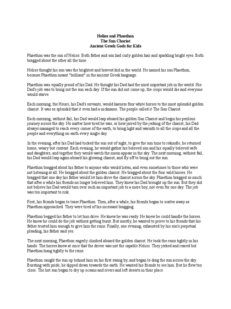 Helios and Phaethon | PDF | Hades | Greek Mythology