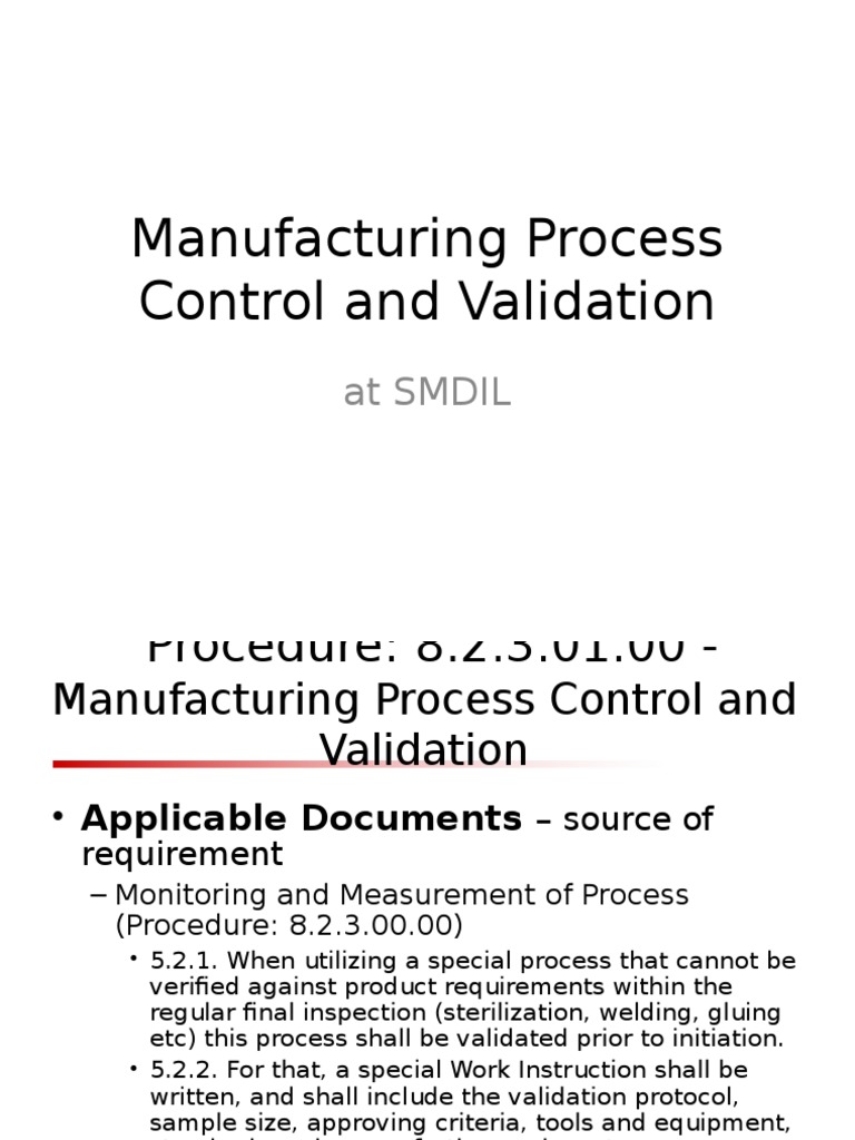 Manufacturing Process Validation_new | Verification And Validation ...