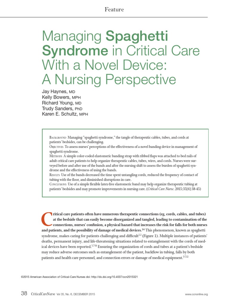 Spaghetti Syndrome | PDF | Nursing | Survey Methodology