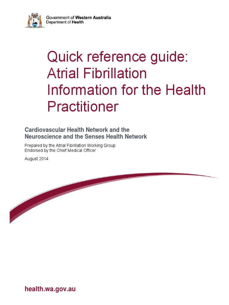 Quick Reference Guide: Atrial Fibrillation Information For The Health ...