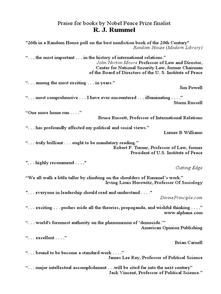 Never Again - R. J. Rummel | PDF | Sudan | Myanmar