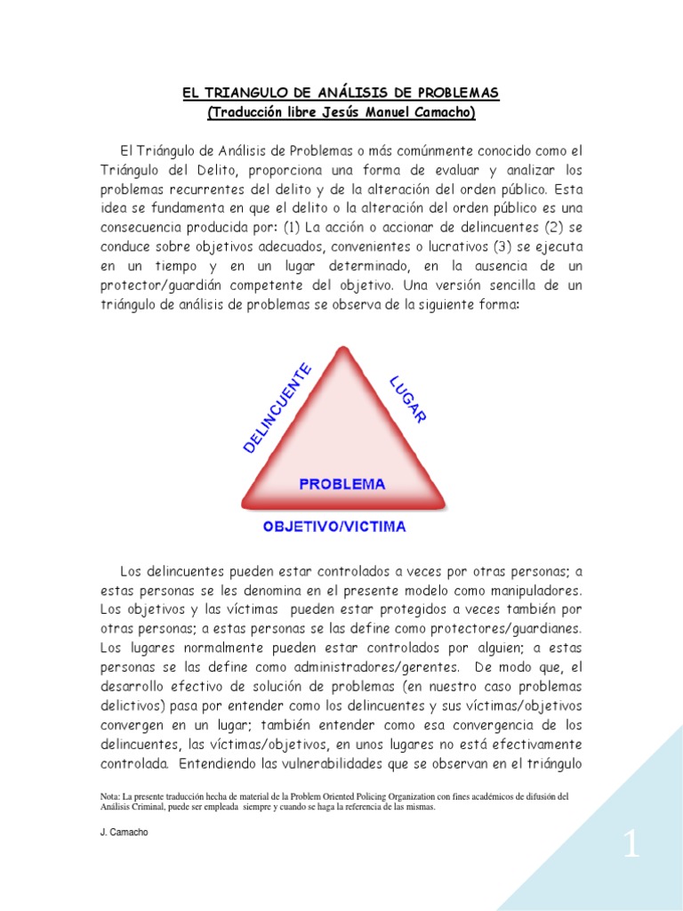 EL TRIANGULO DE ANALISIS DE PROBLEMAS CRIMINALES.pdf | Delito ...