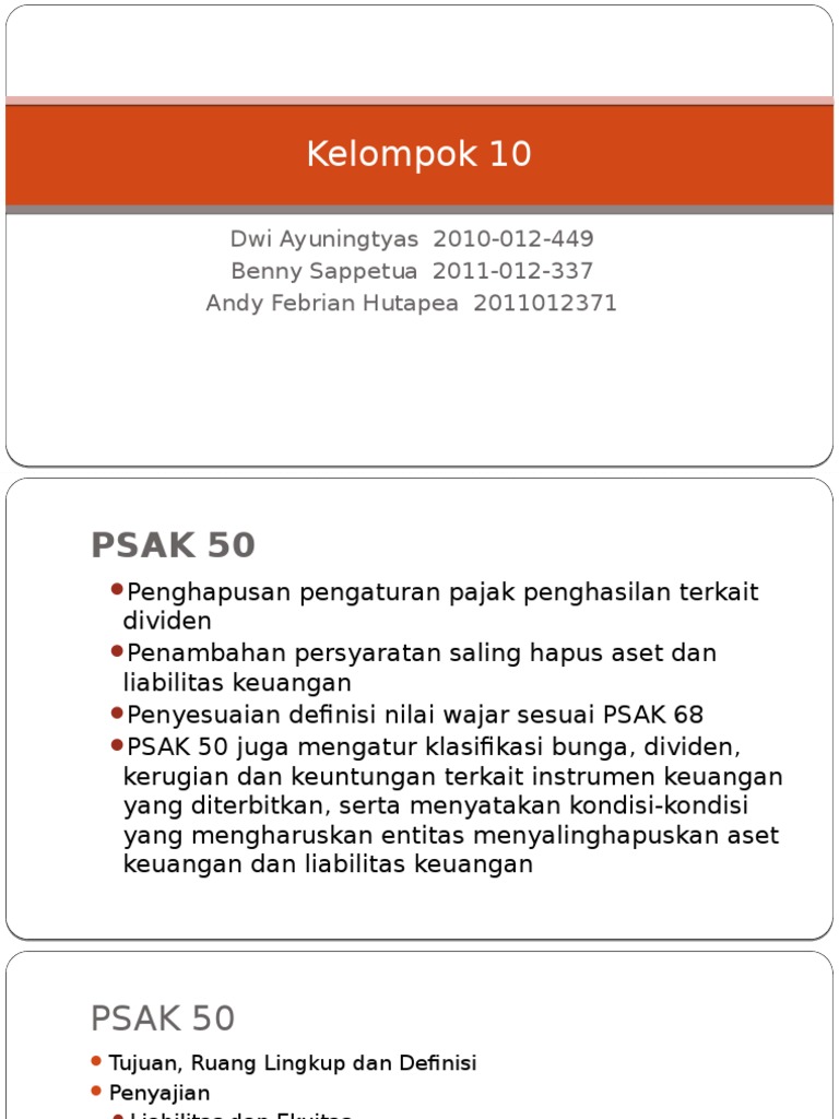 Psak 50 | PDF | Pengelolaan Keuangan & Uang