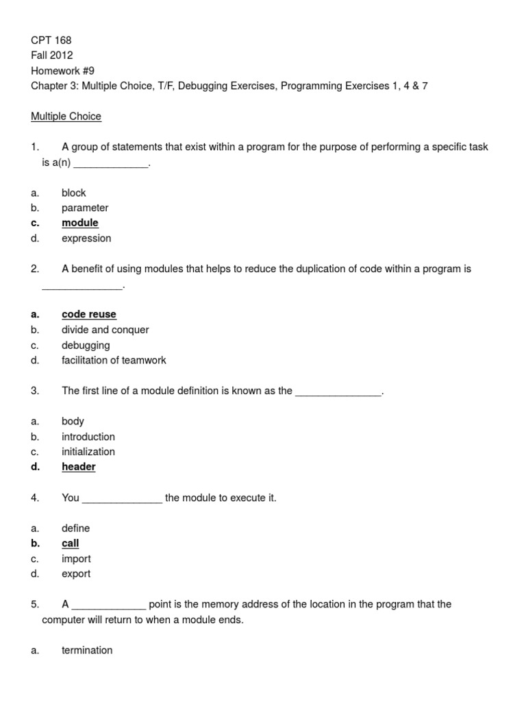 Cpt 168 Hw9 Answer Key Pdf Parameter Computer Programming Variable Computer Science 