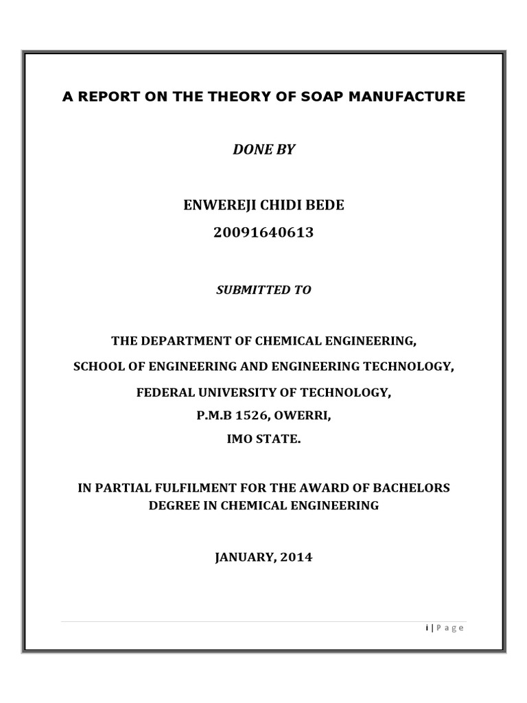 My Industrial Training/Internship Report | PDF | Soap | Sodium Hydroxide