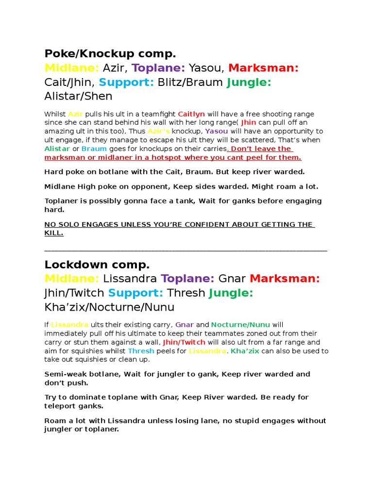 League of Legends Team Comp Guide | PDF