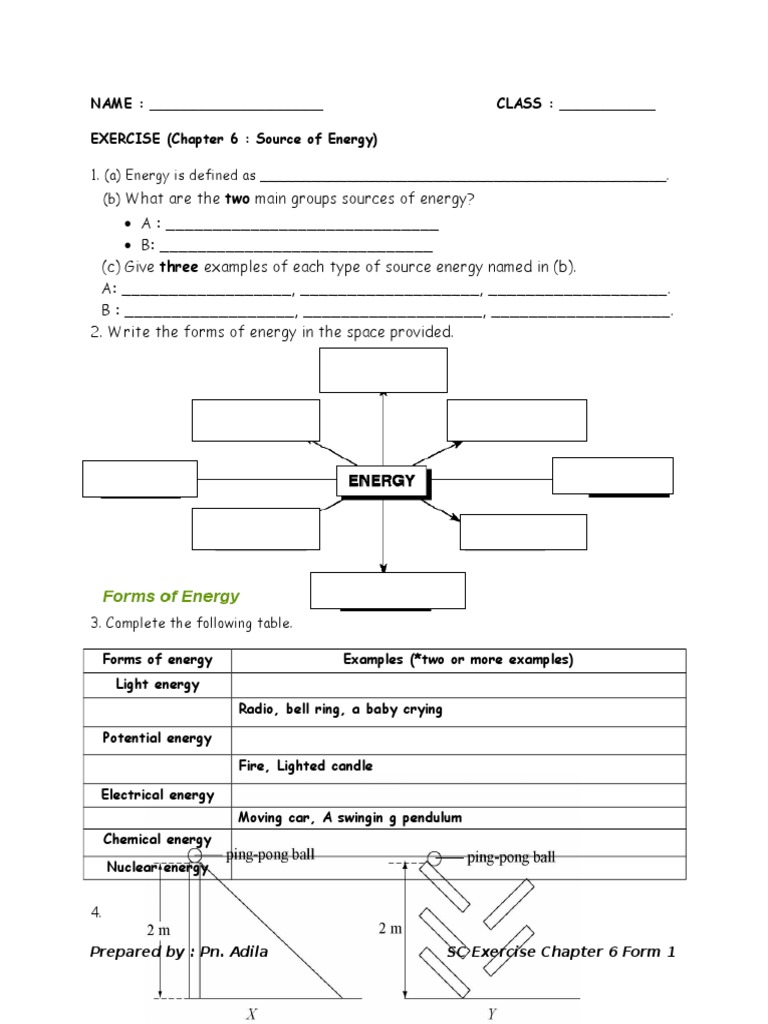 Exercise SC Form 1 Chapter 6 | PDF | Potential Energy | Physical Chemistry