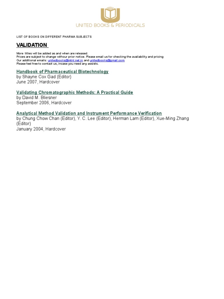 Validation Books 2007 | PDF | Verification And Validation ...