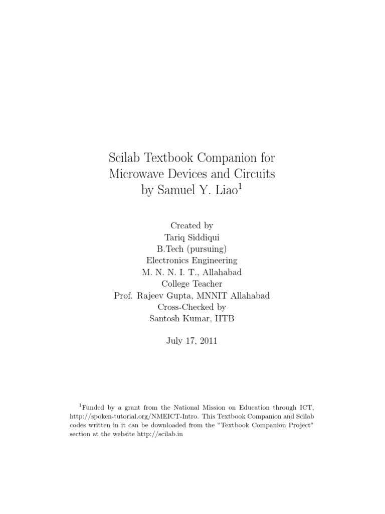 Microwave Devices and Circuits - Samuel Y. Liao | PDF | Waveguide | Waves