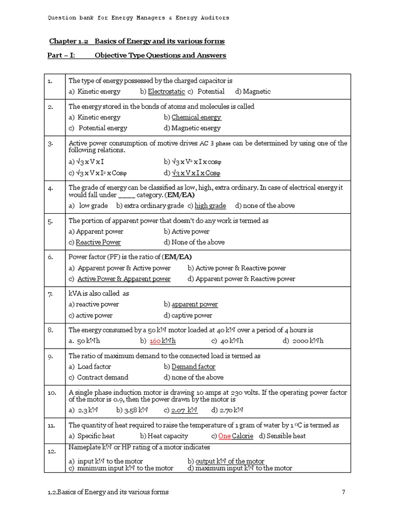 Energy Management Question Bank | PDF | Heat Capacity | Heat