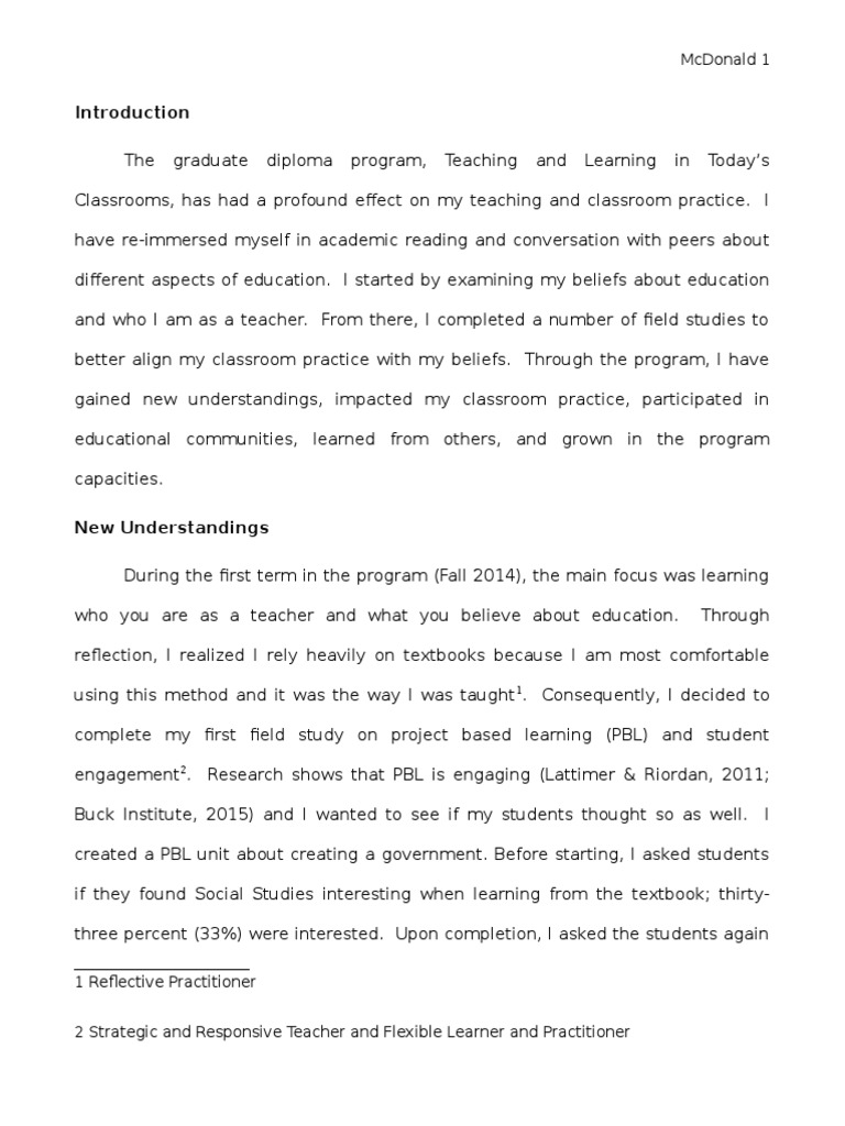 Comprehensive Portfolio Paper | PDF | Curriculum | Project Based Learning