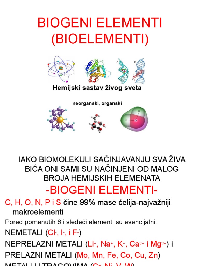 Biogeni Elementi | PDF