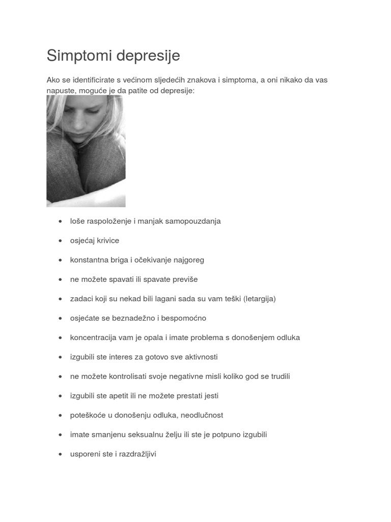 Depresija Simptomi | PDF