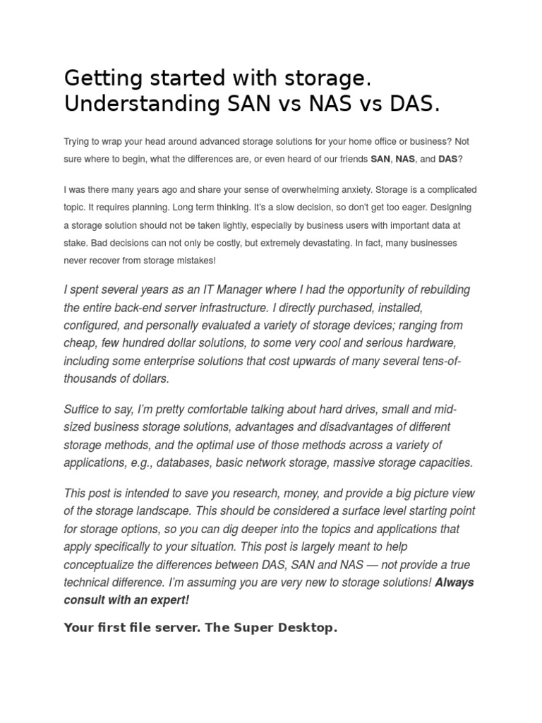 An Introduction to Storage Options: Understanding the Differences ...