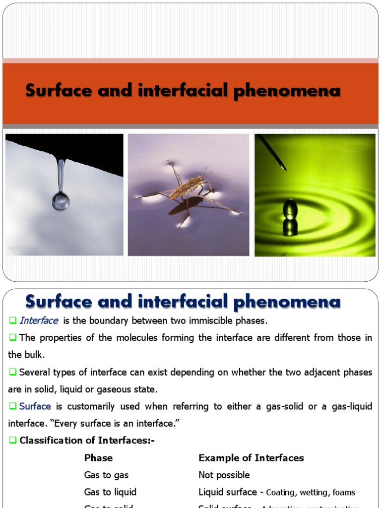 Lecture - 3 Surface and Interfacial Phenomena | PDF | Surfactant | Wetting